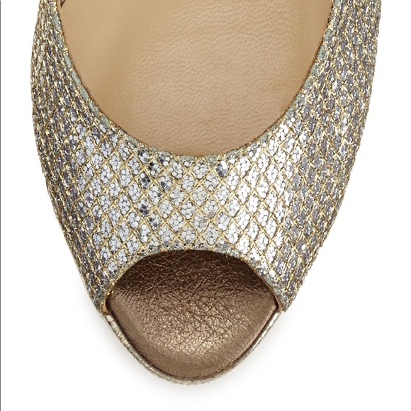 Jimmy Choo | Shoes | Jimmy Choo Glitter Peep Toe Slingback | Poshmark